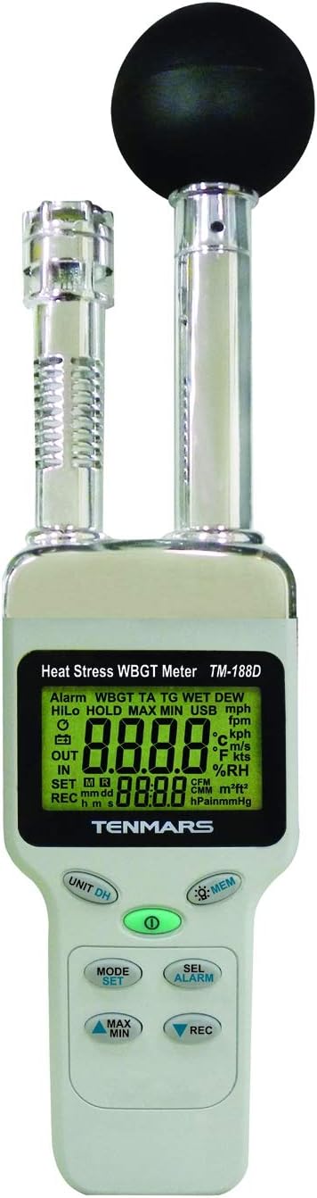 MeterTo Heat Stress Wbgt Meter, Air Temperature, Relative Humidity, Dew ...