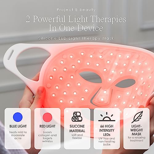 LED Light Therapy Mask by Project E Beauty | Silicone Face Facial Mask ...