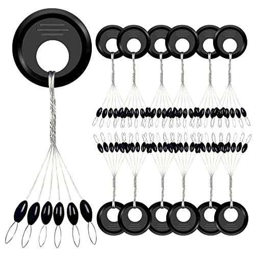 Snapklik.com : 300 Pieces Rubber Bobber Stops,6 In 1 Float Sinker ...