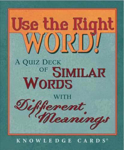 Use The Right Word! A Quiz Deck of Similar Words with Different ...