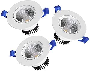 Amazon.com: Lamps，3 Pack Dimmable LED Ceiling Lights COB Daylight ...