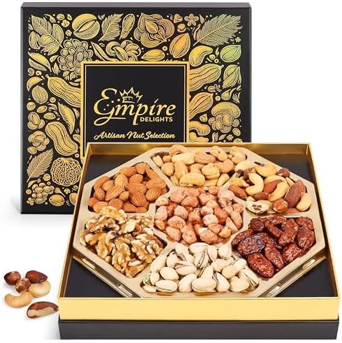 Amazon.com : Nuts Gift Basket - Gourmet Nut Mix Gift Box, 7 Section ...