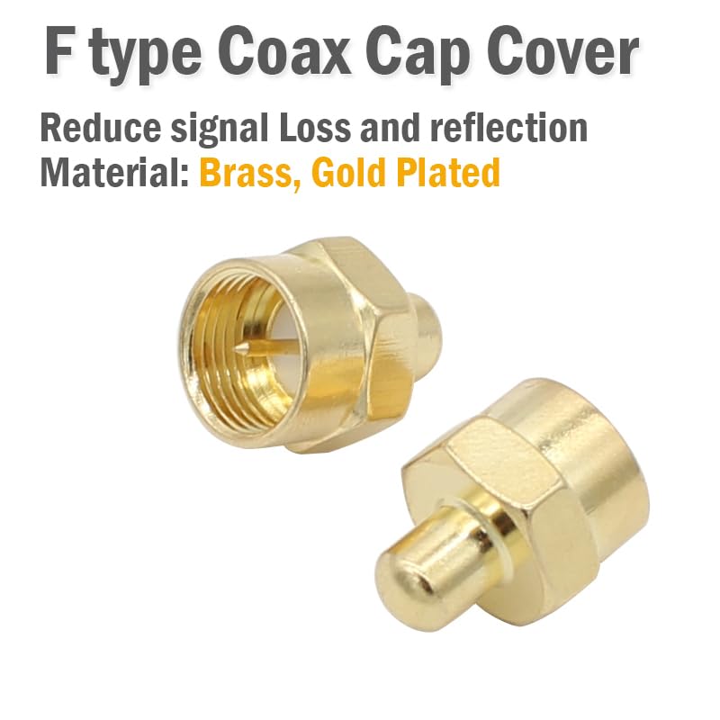 Snapklik.com : Exgoofit Coax Cable Caps Cover Gold Pated, F Type 75ohm ...