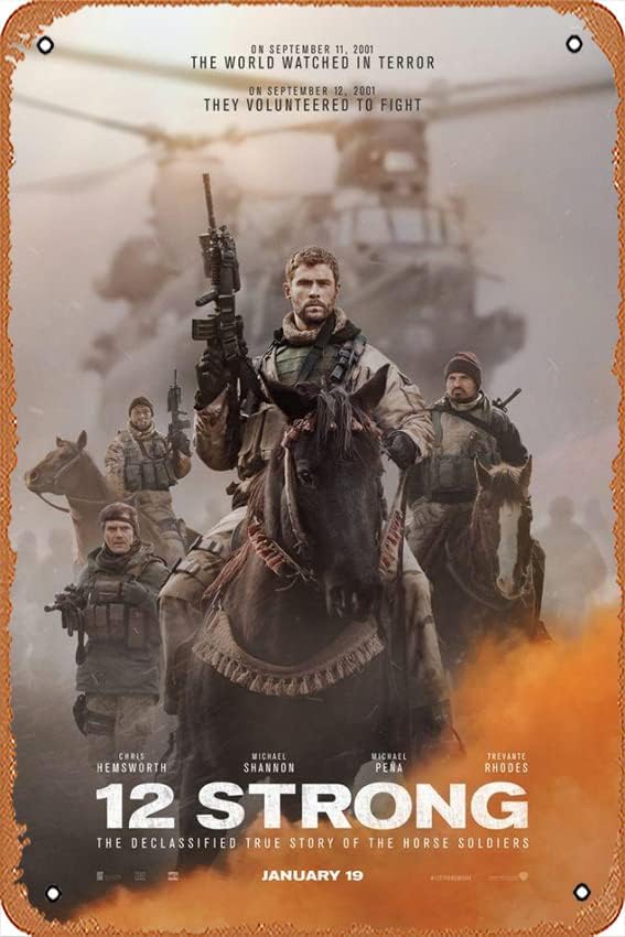 Amazon.com: 12 Strong Movie Poster 8 x 12 Inches - Retro Vintage Metal ...