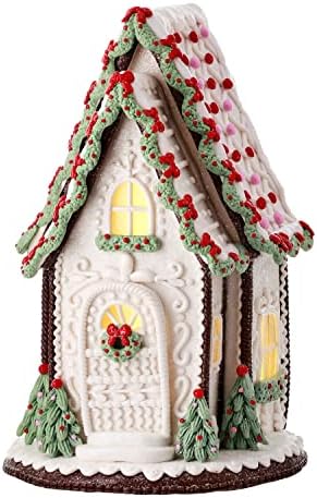 Amazon.com: Raz Imports Gingerbread Lighted Christmas House with Trees ...