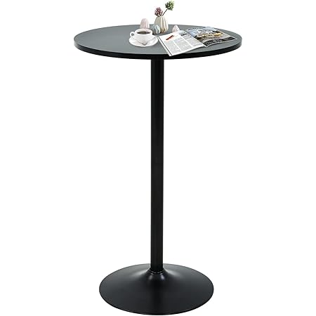 Amazon.com: Yaheetech Round Pub Table Height Adjustable with 360 ...