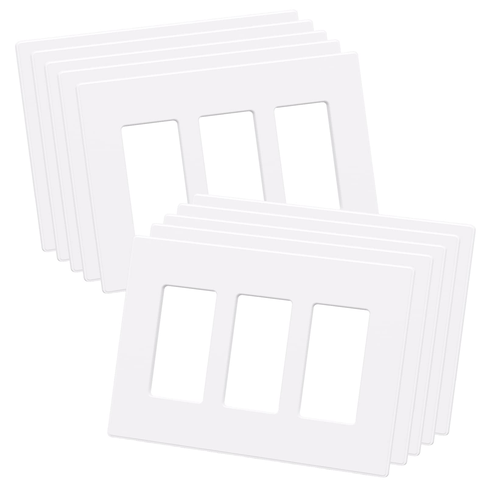 AIDA 3-Gang Screwless Decorative Wall Plates, Screwless, Mid-Size ...