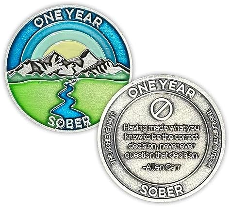 Amazon.com : Original One Year Sobriety Coin - Reborn from Storm AA ...