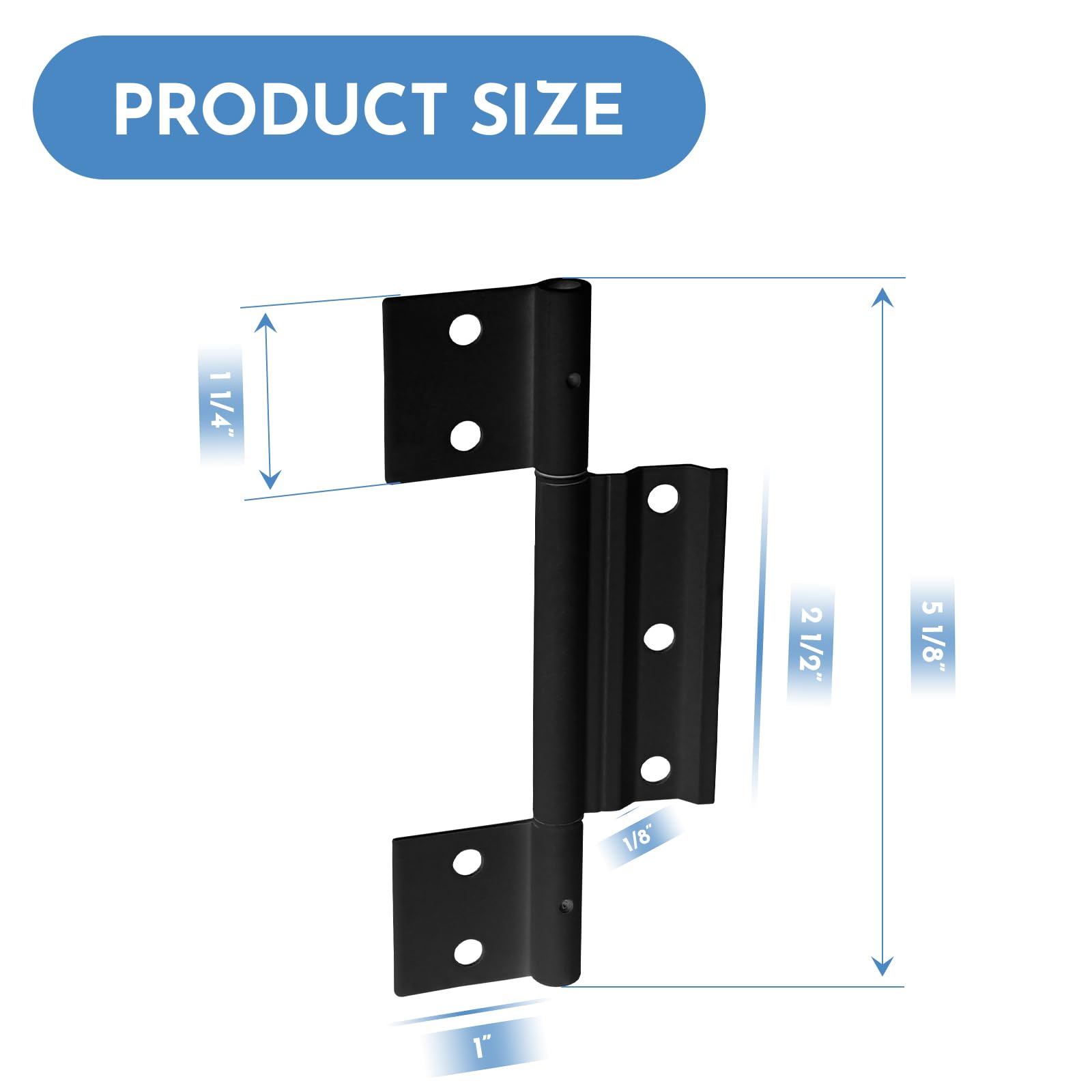 Snapklik.com : 3Pack Black Screen Door Hinges, Aluminum Matte Black ...
