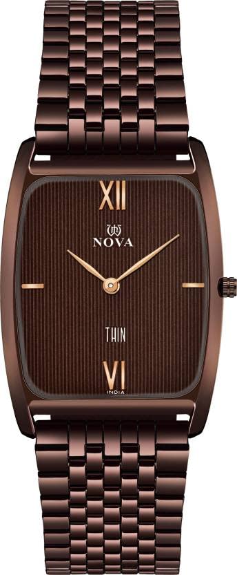 Buy NOVA Wrist Watch Men & Boys Grey Finish Slim Chain Watch Analog ...
