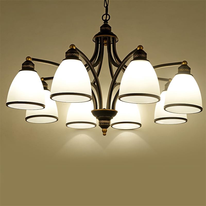Rustic Chandeliers for Dining Room Farmhouse Chandelier With 8-Frosted ...