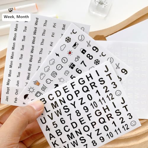 Amazon.com: 12 Sheets Planner Essentials Stickers, Small Square Clear ...