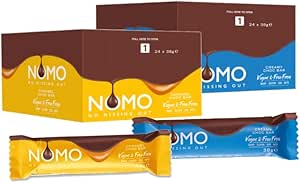 NOMO Caramel/Creamy Chocolate Free From Vegan Bars Bundle (48 counts ...