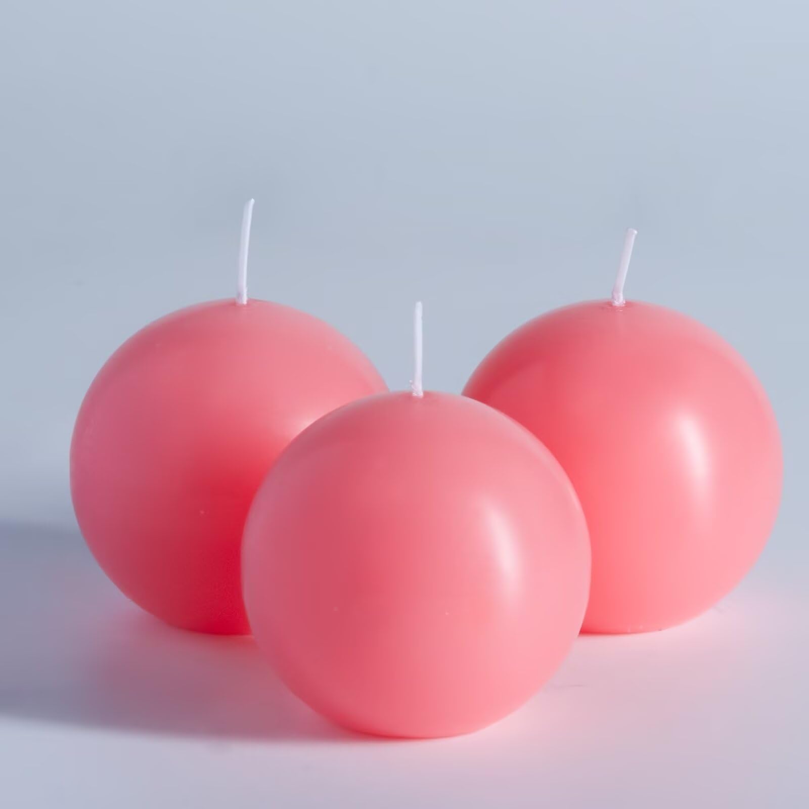 Amazon.com: MOZEAL Hand-Poured, 3 Inch Pink Round Ball Candles ...