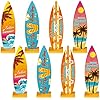Amazon.com: Blulu 8 Pcs Surfboard Table Decorations Beach Signs Welcome ...