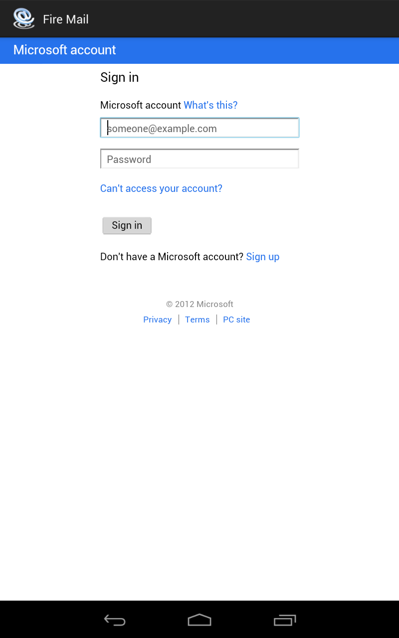 Aplicación Firemail en Amazon Appstore