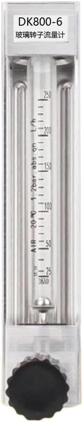 1pc DK800-6 Gas/Liquid Glass Rotameter Flow Meter Nitrogen Float Flow ...