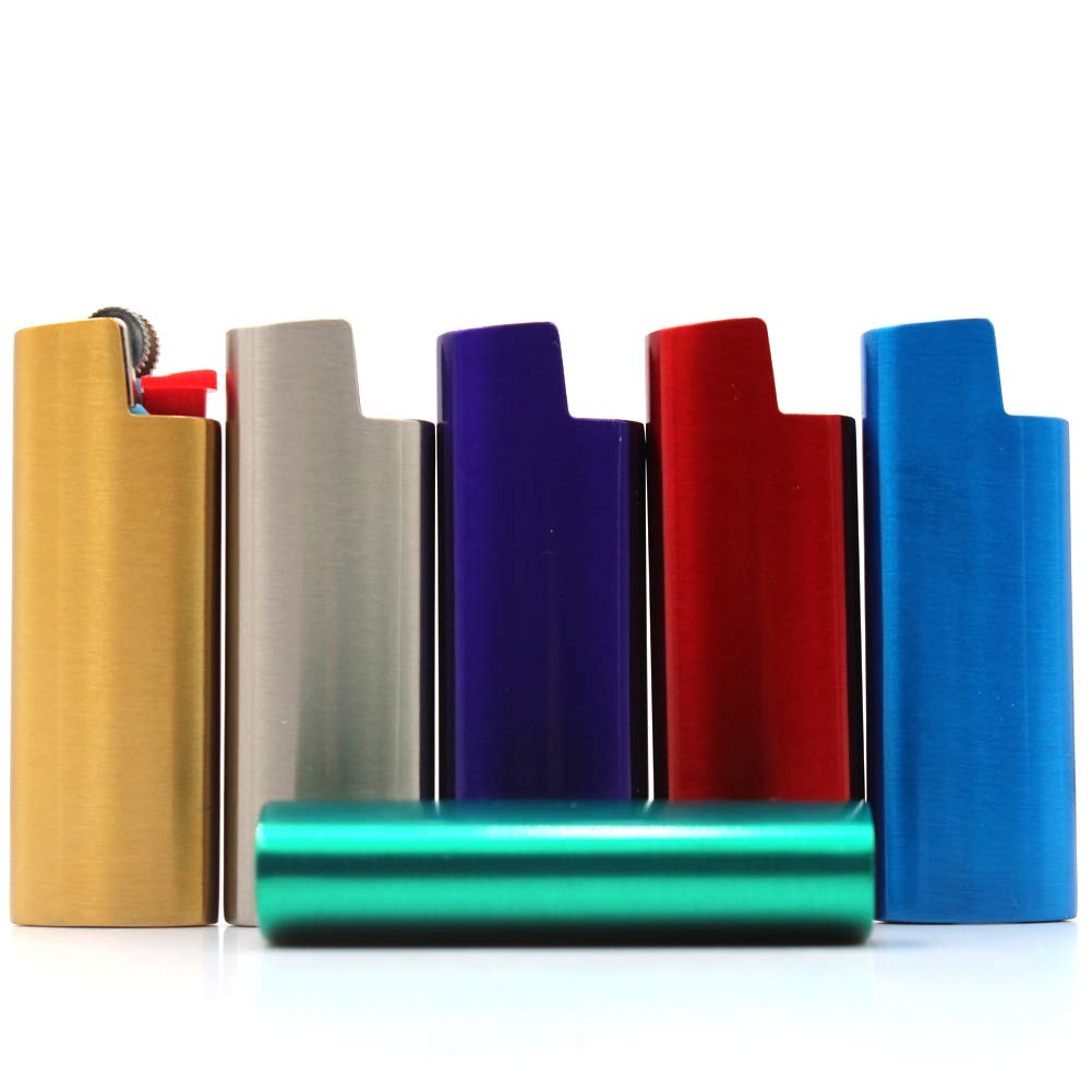 Amazon.com: Lucklybestseller 6PCS Set Metal Lighter Case Cover Holder ...