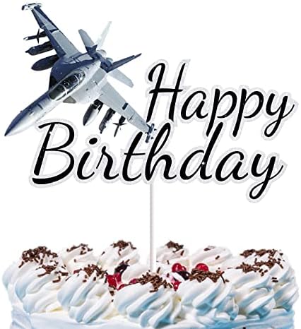 Amazon.com: Aircraft Happy Birthday Cake Decoration Air Force Cake ...