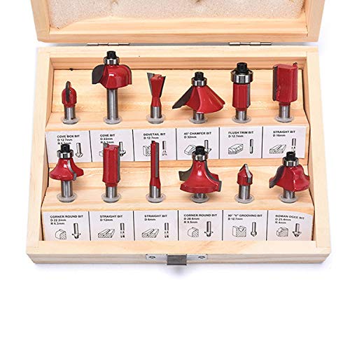 TruTool 12 PCS 1/4 Inch Shank Handle Wood Router Bit Woodworking Cutter ...
