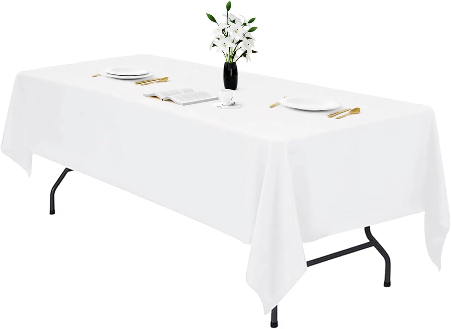 Amazon.com: IVAPUPU White Table Cloth for Rectangle Table - 60 x 84 ...