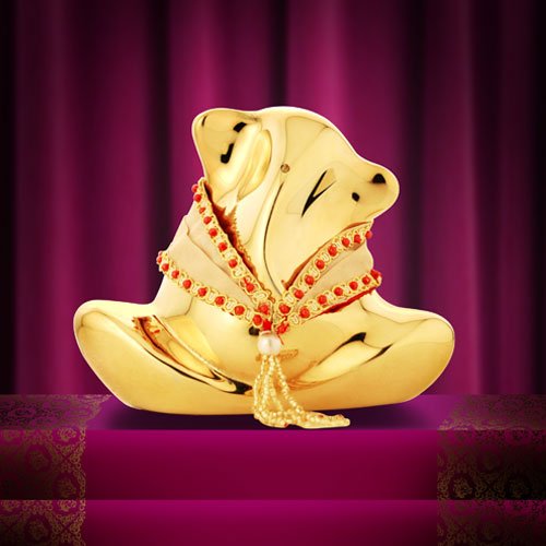 Buy Magppie Golden Ganesha with Vastra Online at Low Prices in India ...