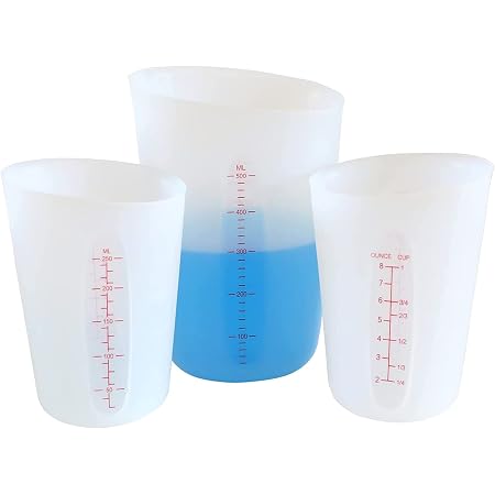 Amazon.com: Silicone Measuring Cups, 3 PCS Flexible Cups for Epoxy ...