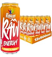 Rubicon RAW 12 Pack Raspberry & Blueberry 500ml Energy Drink, 20% Real ...