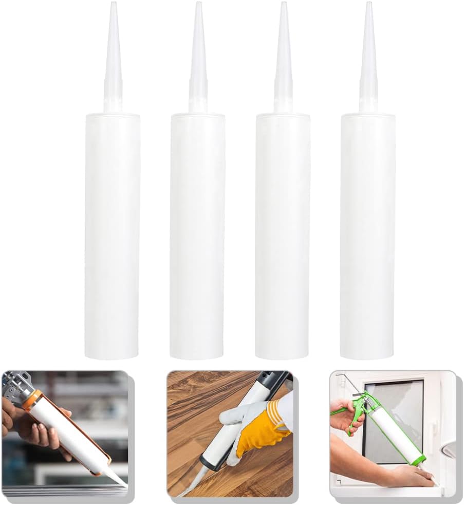 Tofficu 4 tubos selladores de calafateo vacíos tubos de calafateo de látex de plástico para el ...