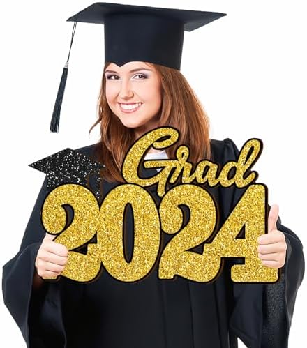 Amazon.com: Graduation Party Decorations for Class of 2024 - Gold Grad ...