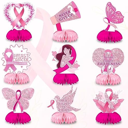 Amazon.com: Hying 12PCS Breast Cancer Awareness Honeycomb Table ...