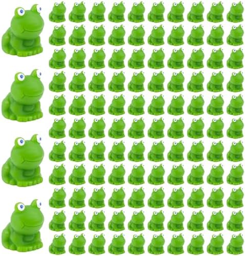lasuroa 100pcs Resin Mini Frogs, Green Miniature Tiny Frog Figurines ...
