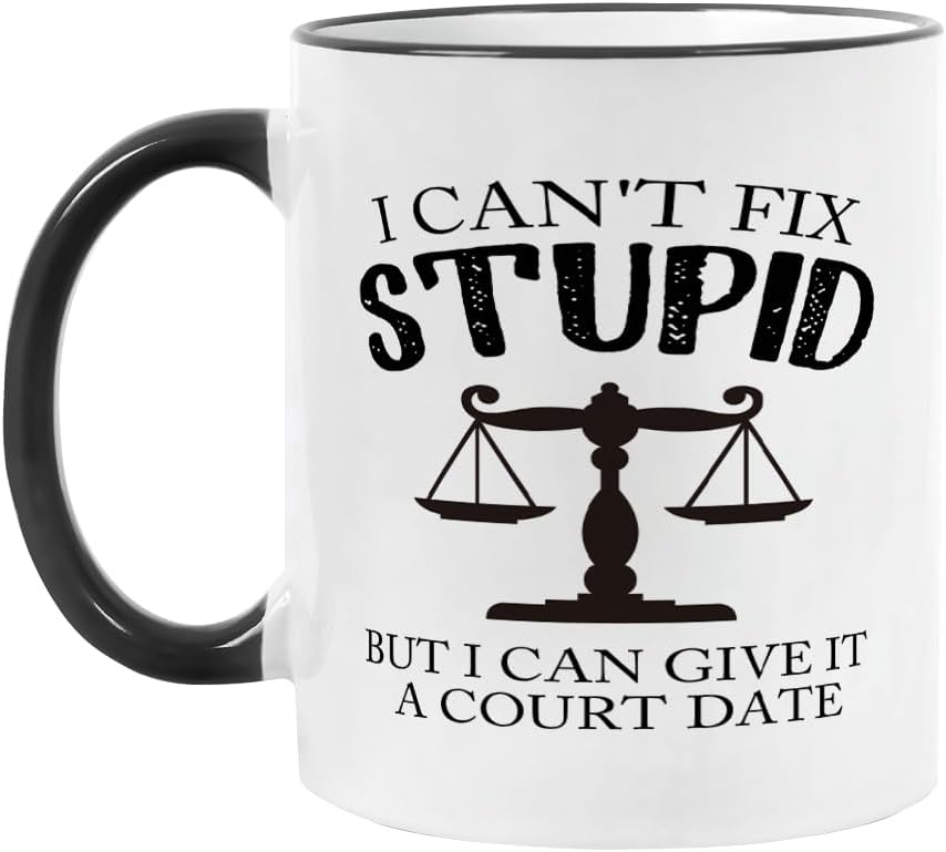 Amazon.com: Yanprint Lawyer Judge Coffee Mug Gifts,I Can't Fix Stupid ...