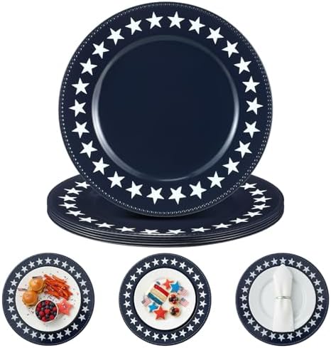Amazon.com | Yungyan 6 Pcs 250th Anniversary Patriotic Charger Plates ...