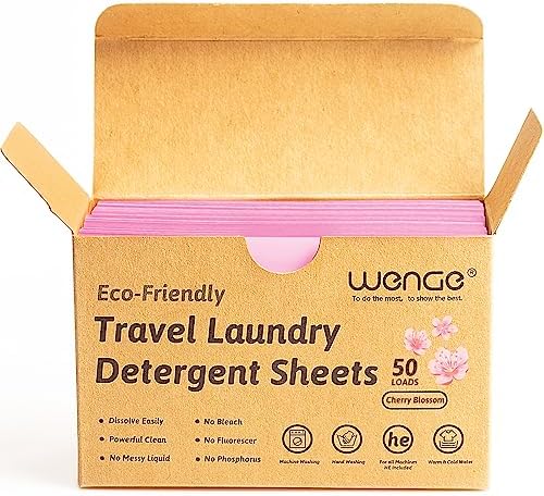 Amazon.com: Wenge Travel Laundry Detergent Sheets Eco Friendly - Clear Plastic-Free ...