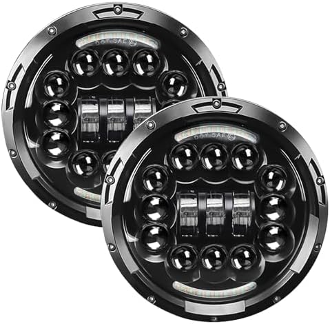 Amazon.com: Sinoparcel Upgraded 7 Inch Round Headlight with DRL/Amber ...