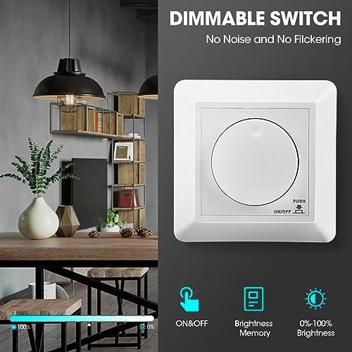 LED Dimmer Switch for Dimmable Led Lights Incandescent Halogen,Dimmer ...
