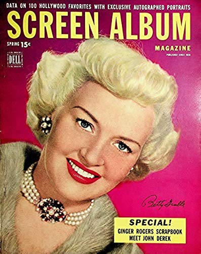 Screen Album Magazine Betty Grable/ Ginger Rogers/ John Derek Spring ...