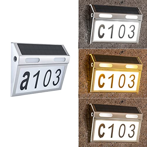 MEDOYOH Solar Powered House Numbers Plaques with Lights, 3 Lighting ...