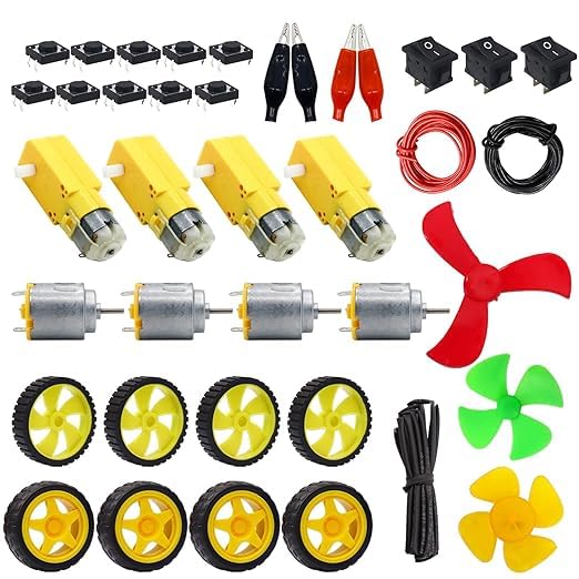 SP Electron Combo Pack of Dual Shaft Geared Motor, Robotic Wheel ...