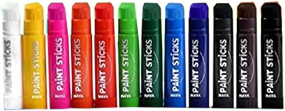 NAYA Paint Sticks - 12 Washable Colors, Non-Toxic Solid Tempera for ...