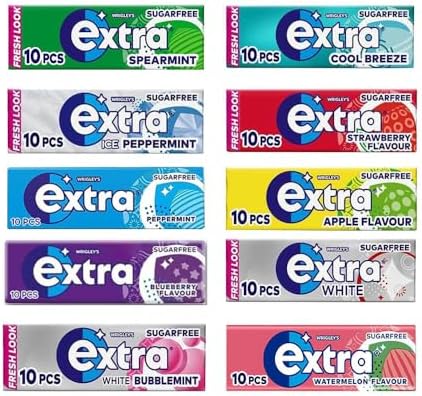 Extra Chewing Gum 10 x Sugar Free Selection Fresh Bulk box All Mix ...