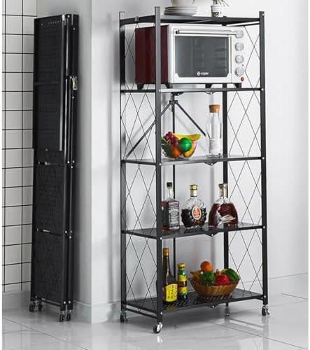 Smart Saver Foldable Kitchen Storage Rack - 5 Tier Space Saving Metal ...