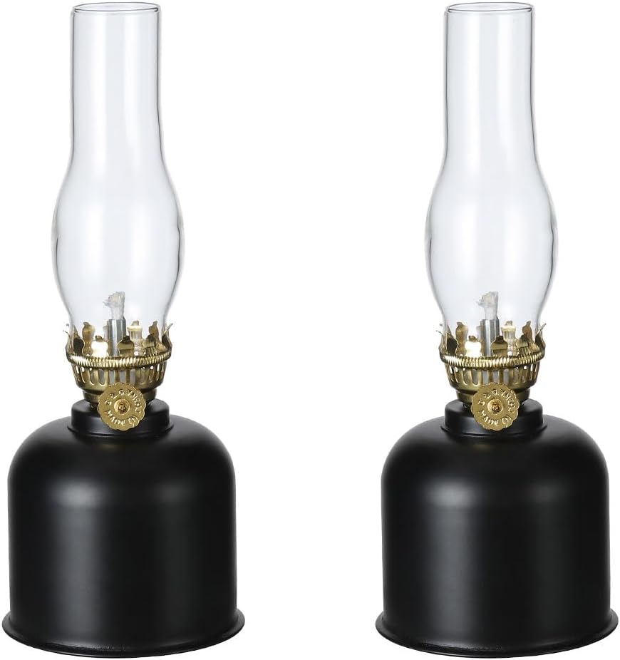 Amazon.com: Spuik 2 Pcs Kerosene Lamp Oil Lamps for Indoor Use Warm ...