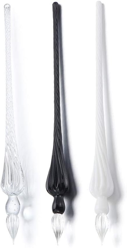 3Pcs Glass Dip Pen, Vintage Crystal Signature Calligraphy Fountain Pen ...