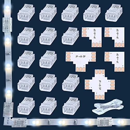 Snapklik.com : LED Strip Connectors, Transparent Cuttable X, T And L ...