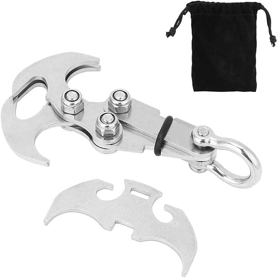 Folding Grappling Hook, 440C Stainless Steel Survival Climbing Hook ...