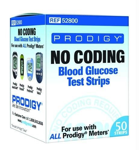 Amazon.com: Prodigy Preferred Blood Glucose No Coding Strips Bx/50 ...