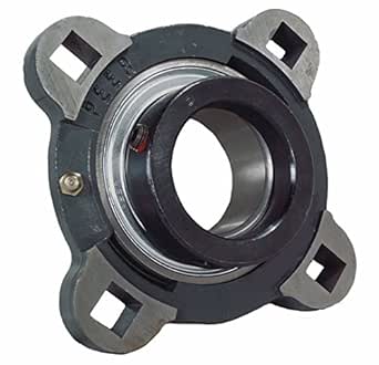 Peer Bearing PER HCF4X208-25-TRL-REV 4 Bolt Flange Bearing Unit, Ductile Iron, Wide Inner Ring ...
