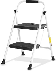 Lifetime Home 2-Step Ladder with Wide Anti-Slip Platform & Thick Rubber ...